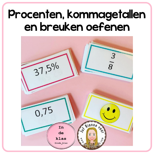 Procenten, kommagetallen en breuken oefenen - Juffrouw Femke