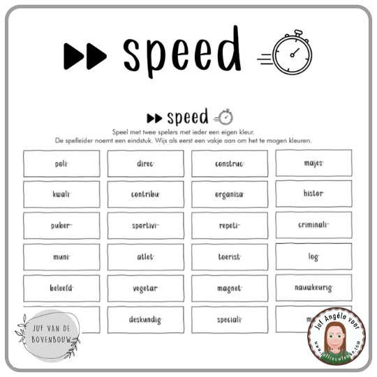 Speed spelling eindstukken - Juffrouw Femke