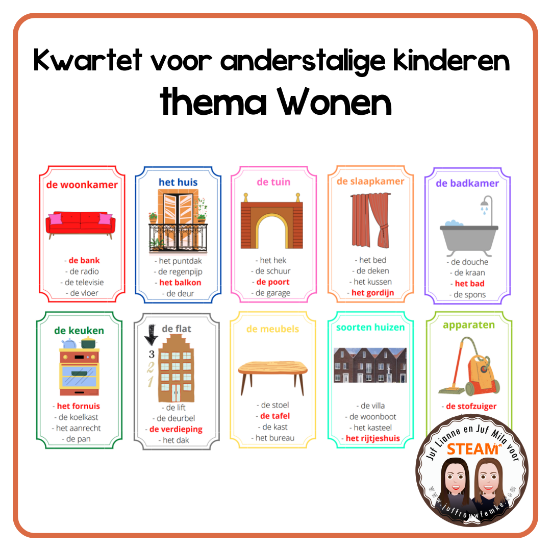 Kwartet voor anderstalige kinderen in het thema Wonen - Juffrouw Femke