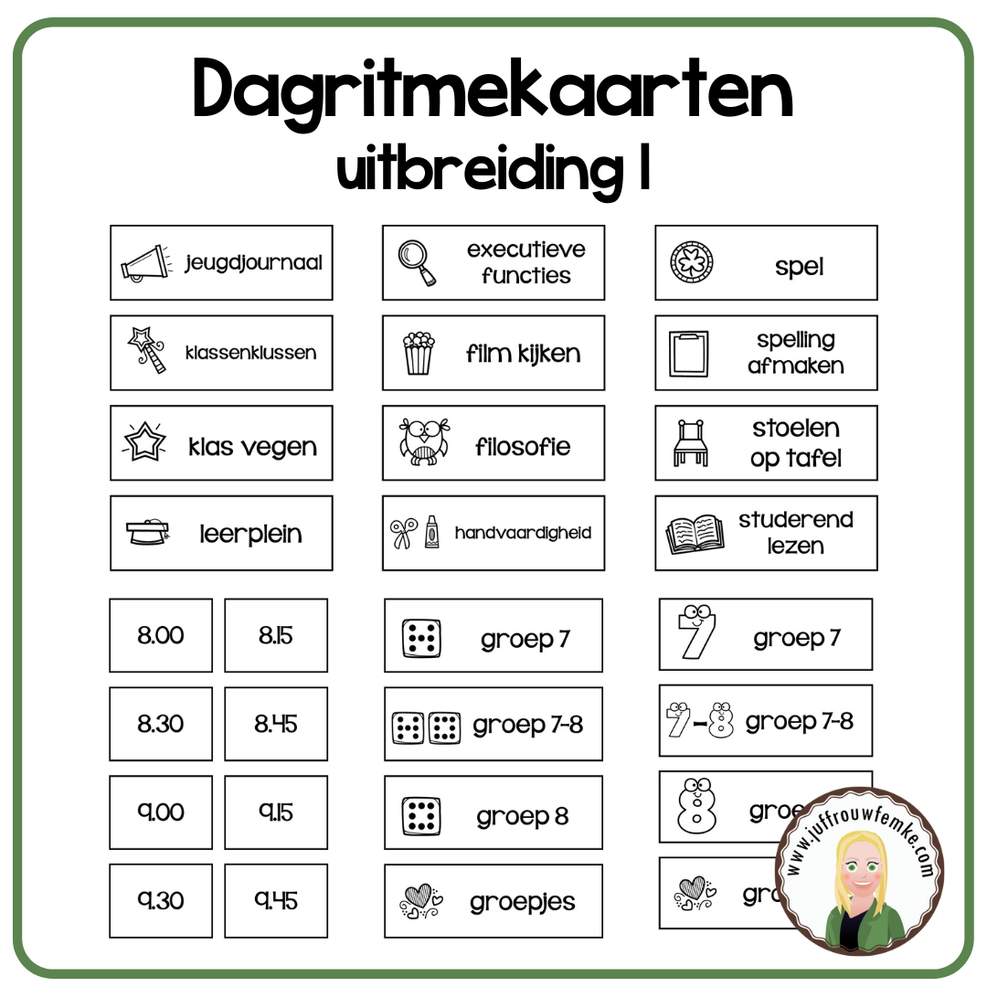 dagritmekaarten - uitbreiding 1 - Juffrouw Femke