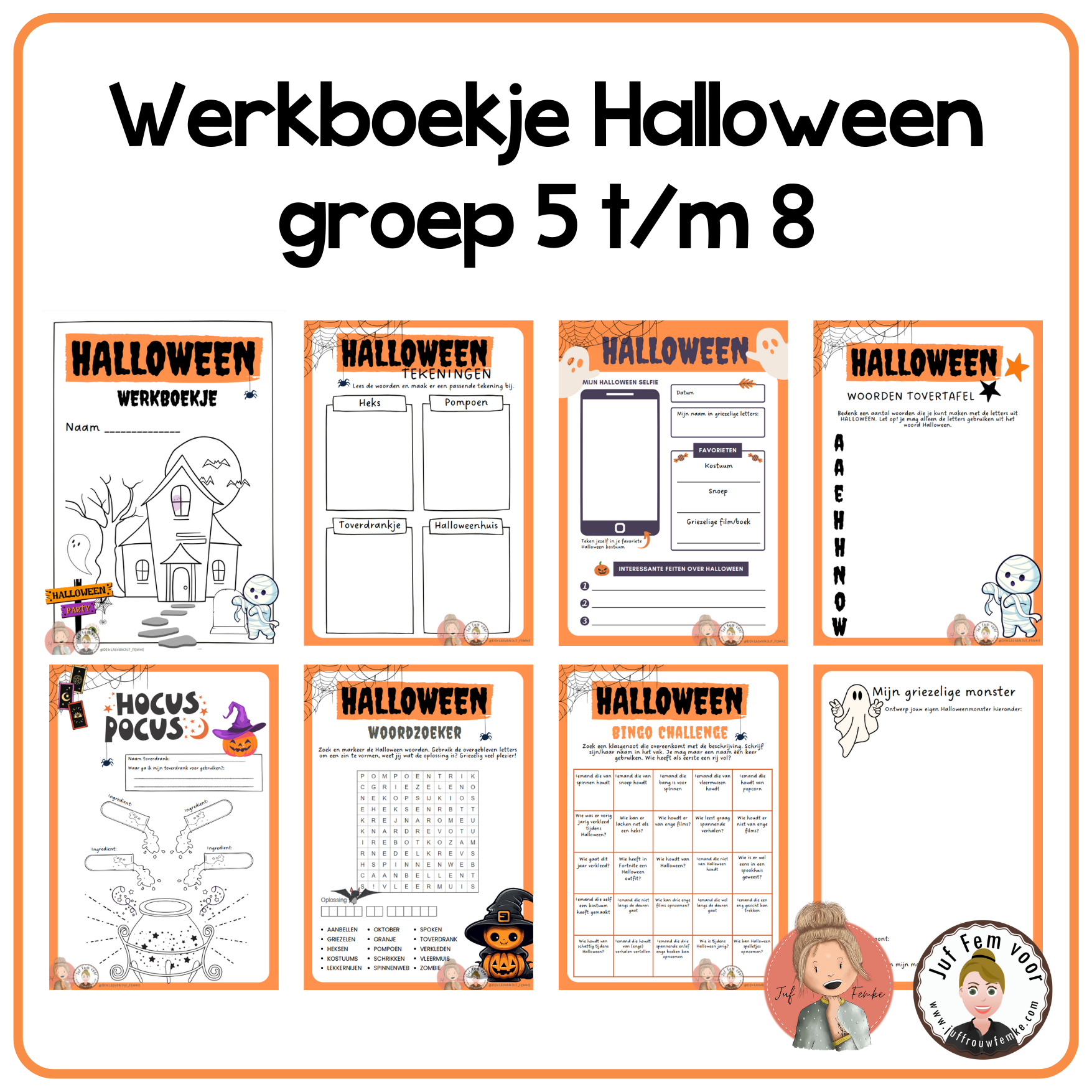 Werkboekje Halloween groep 5 t/m 8 - Juffrouw Femke