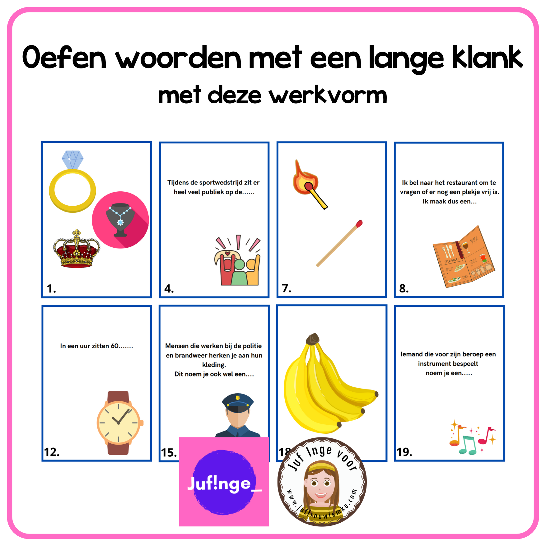 Oefen woorden met een lange klank met deze werkvorm - Juffrouw Femke