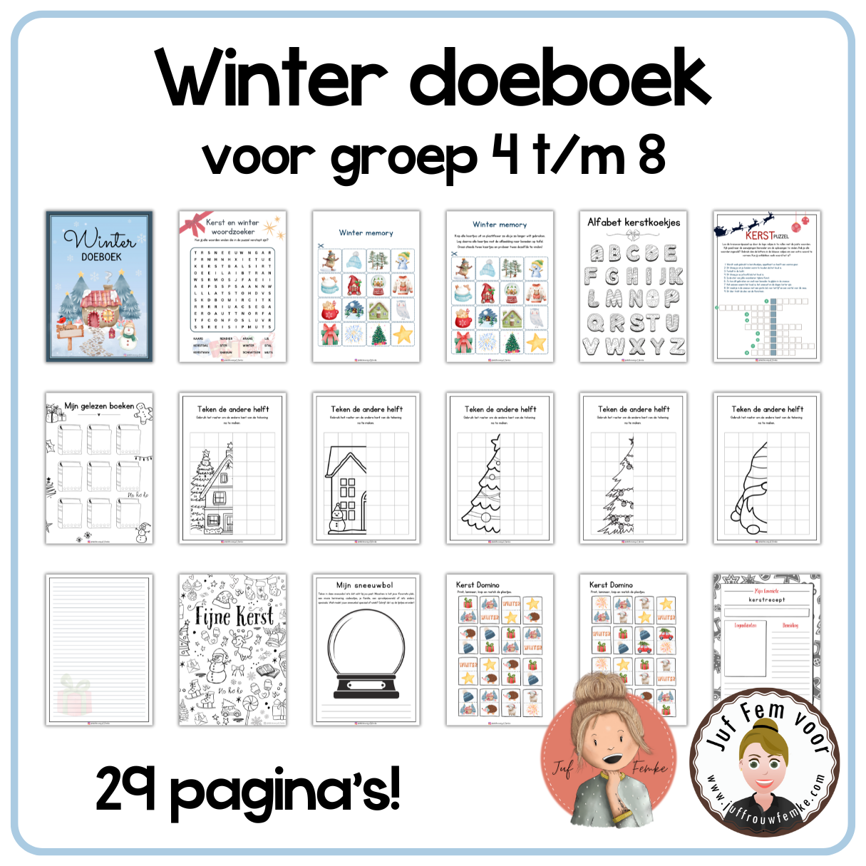 Winter doeboek voor groep 4 t/m 8 - Juffrouw Femke