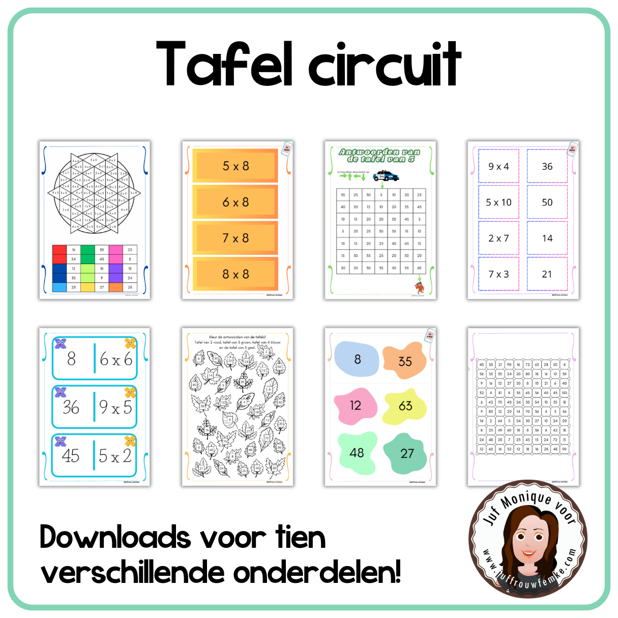 Tafel circuit: spelenderwijs de tafels oefenen - Juffrouw Femke