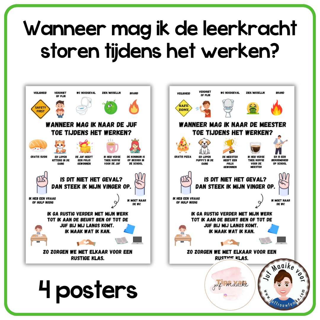 Wanneer mag ik de leerkracht storen tijdens het werken? - Juffrouw Femke