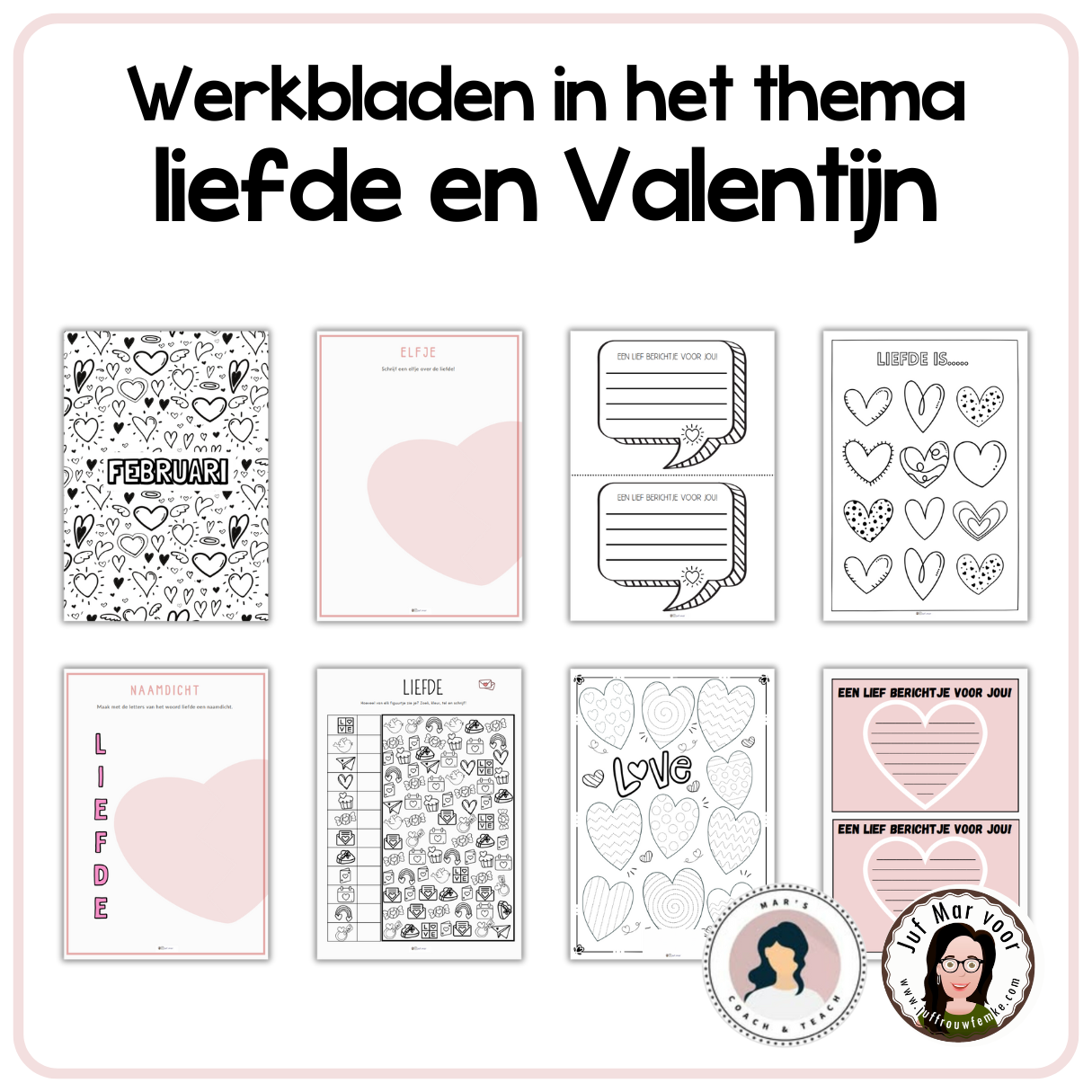 Werkbladen in het thema liefde en Valentijn - Juffrouw Femke