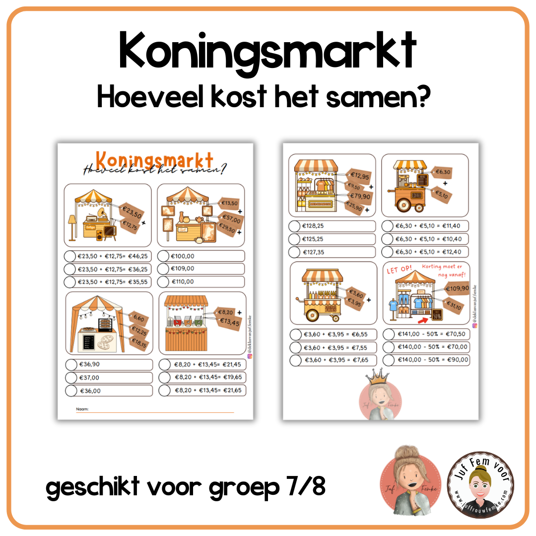 Koningsmarkt - Hoeveel kost het samen? - Juffrouw Femke