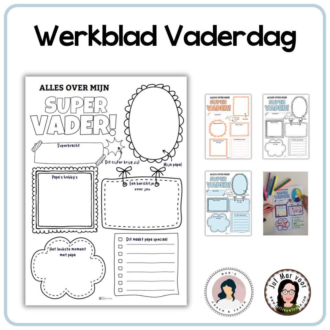 Werkblad Vaderdag - Juffrouw Femke