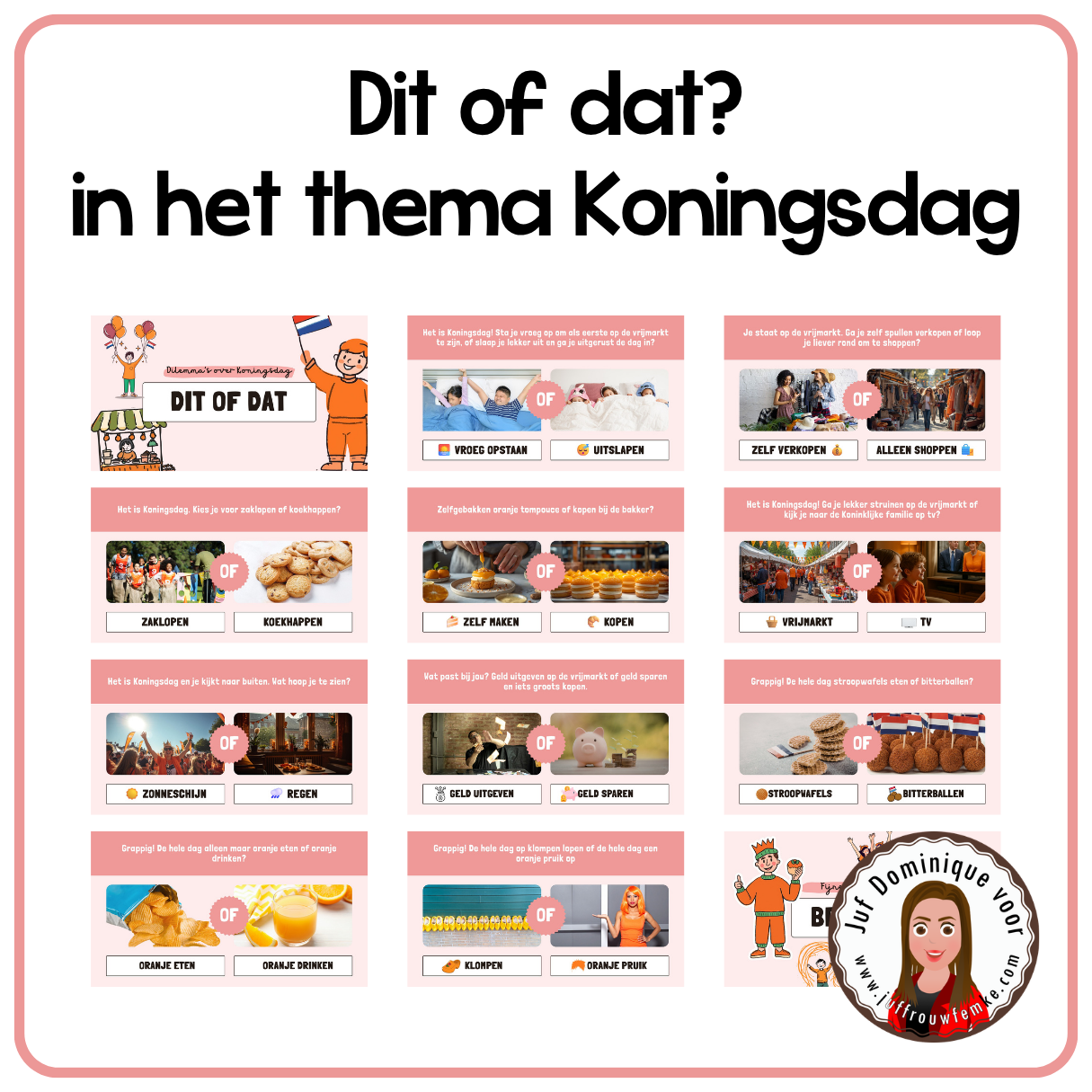 Dit of dat? in het thema Koningsdag - Juffrouw Femke